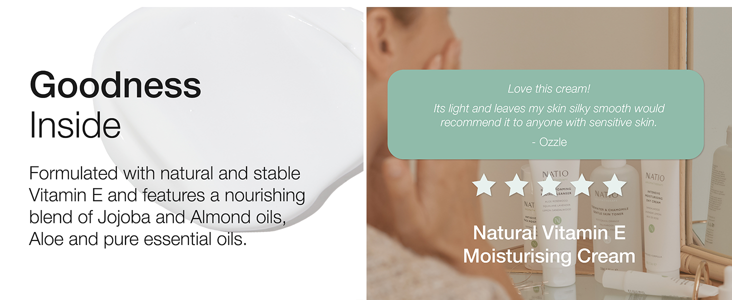 Amazon.com: Natio Australia Aromatherapy Natural Vitamin E Moisturizing Cream, 3.4 ounce - Non ...