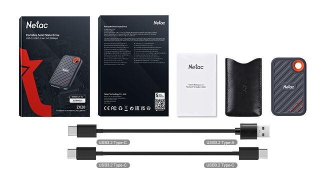 Netac ZX20 1TB External SSD 1TB Portable NVMe SSD, USB 3.2 Gen 2x2, up ...