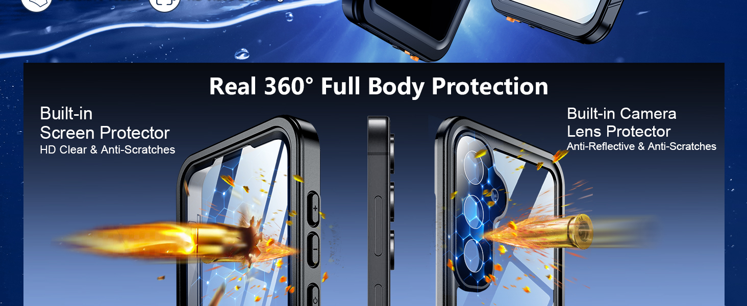 Amazon.com: Temdan Designed for Samsung Galaxy S25 Case Waterproof, Built-in Lens & Screen ...