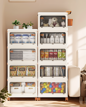 SPIEEK 42 QT Stackable Storage Bins With Lids and Wall Hanging Box ...