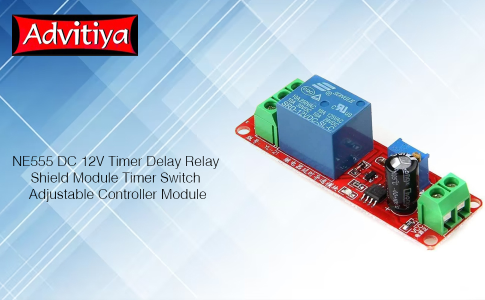 Advitiya™ - NE555 DC 12V Timer Delay Relay Shield Module Timer Switch Adjustable Controller ...