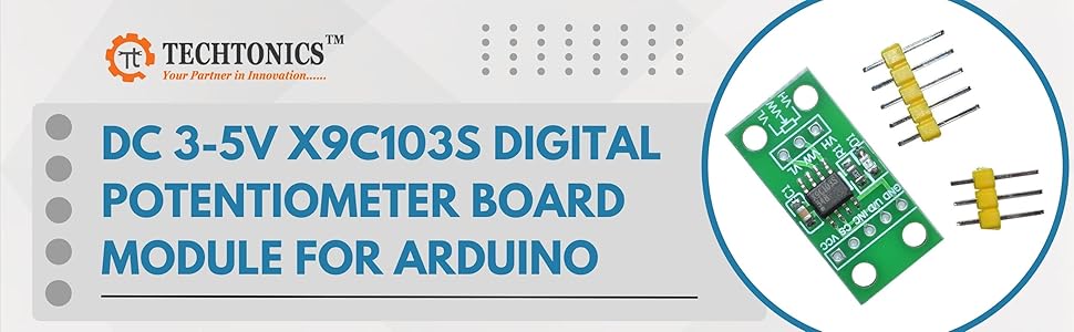 Techtonics DC 3-5V X9C103S Digital Potentiometer Board Module for ...