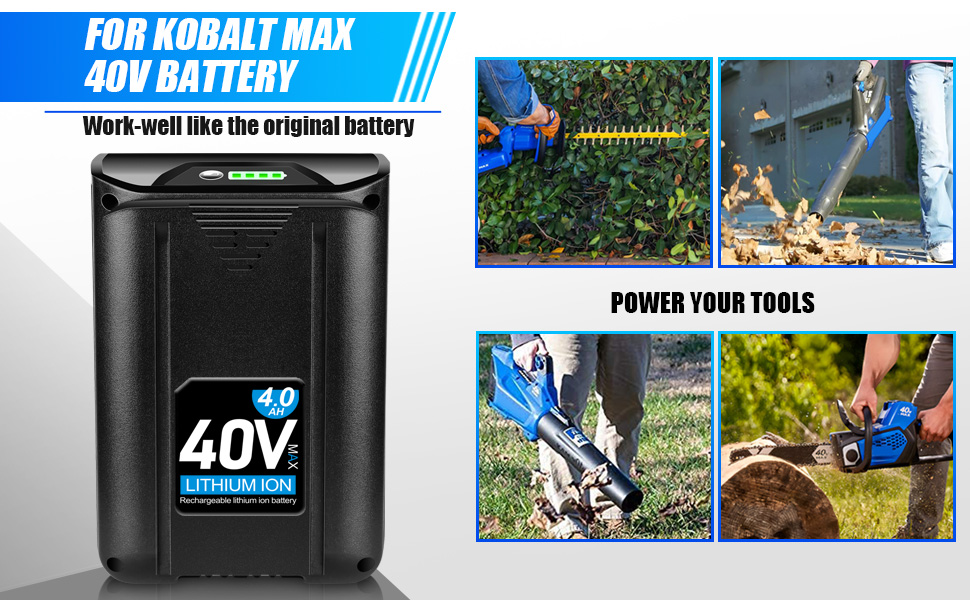 Amazon.com: NEPOWILL 40V 4.0Ah Replacement Battery for Kobalt 40v Battery MAX 2540C-06 ...