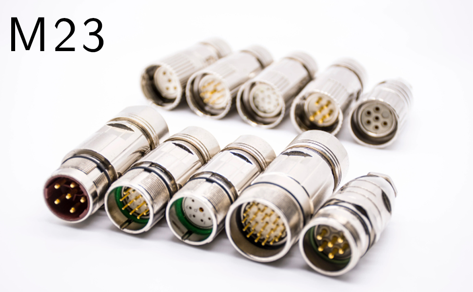 M23 Connector Female 12Pin Straight Female Metal Assembled Plug IP67 ...