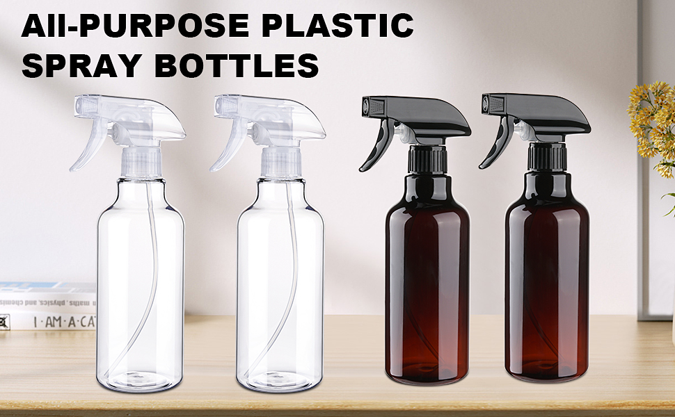 Amazon.com: Hethyo 4 pack Plastic Spray Bottles Empty Spray Bottle 16.9oz/500ml Heavy Duty ...