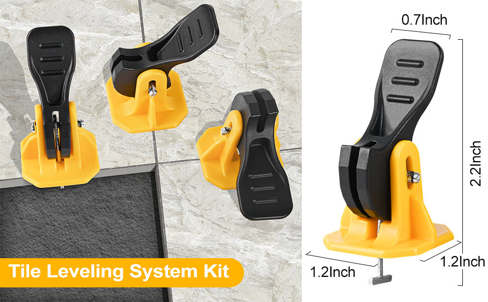 Tile Leveling System Pro Tools Kit Tile Spacers 100Pcs Reusable Floor ...