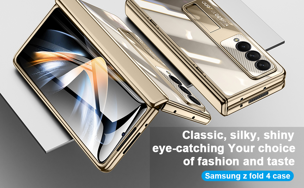 Amazon.com: For Samsung galaxy z-Fold-4 Case: Transparent Electroplating Protective Phone Case ...