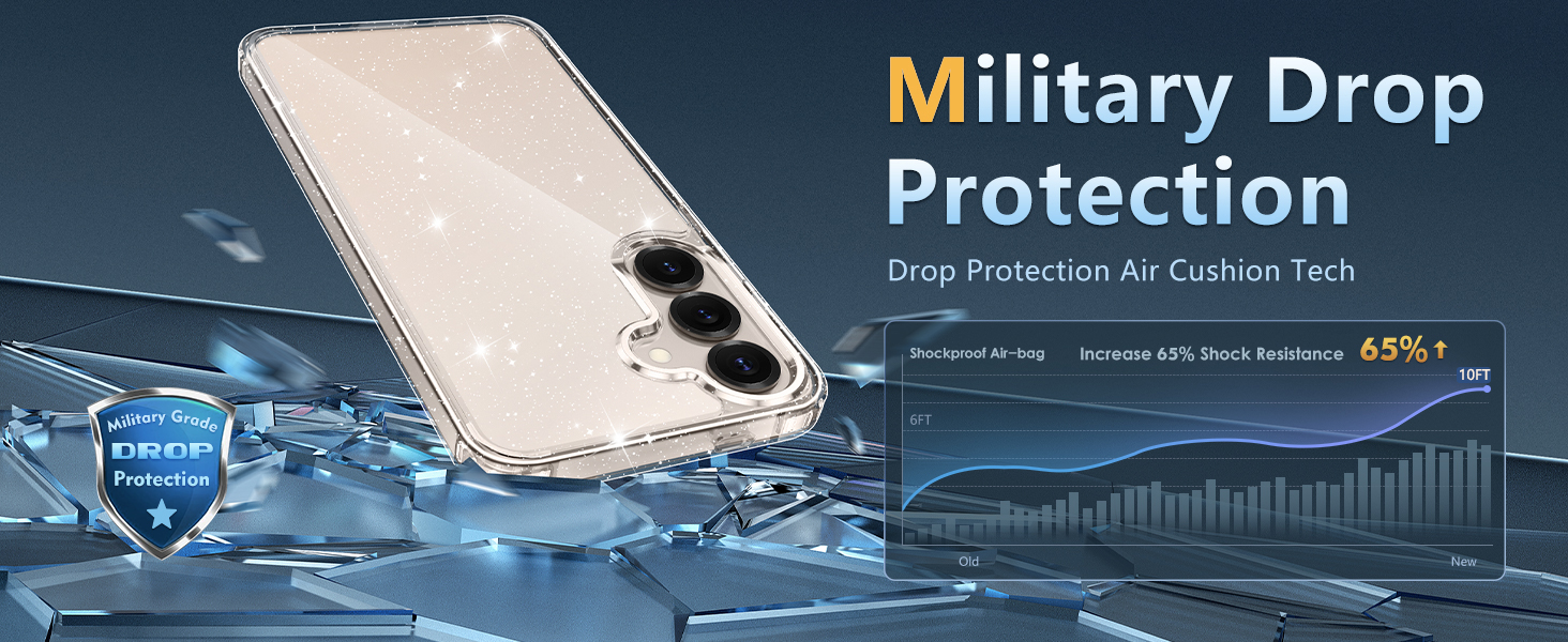 Amazon.com: FNTCASE for Samsung Galaxy S25-Plus Case: S24-Plus Bling Sparkle Clear Military ...