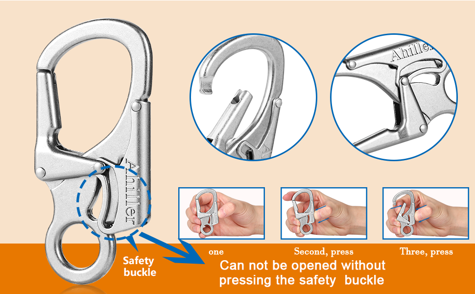 Amazon.com: Carabiner Clip, Double Anti-Misopening Locking Design, 2.95 ...