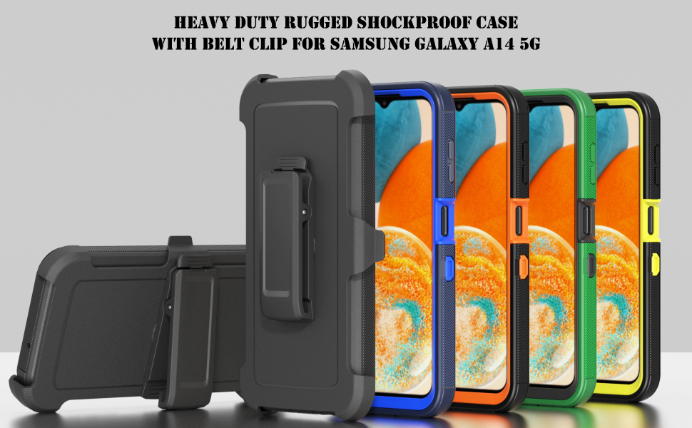 Amazon.com: TMIDVFV Compatible with Samsung Galaxy A14 5G Case, with Belt Clip Holster Heavy ...