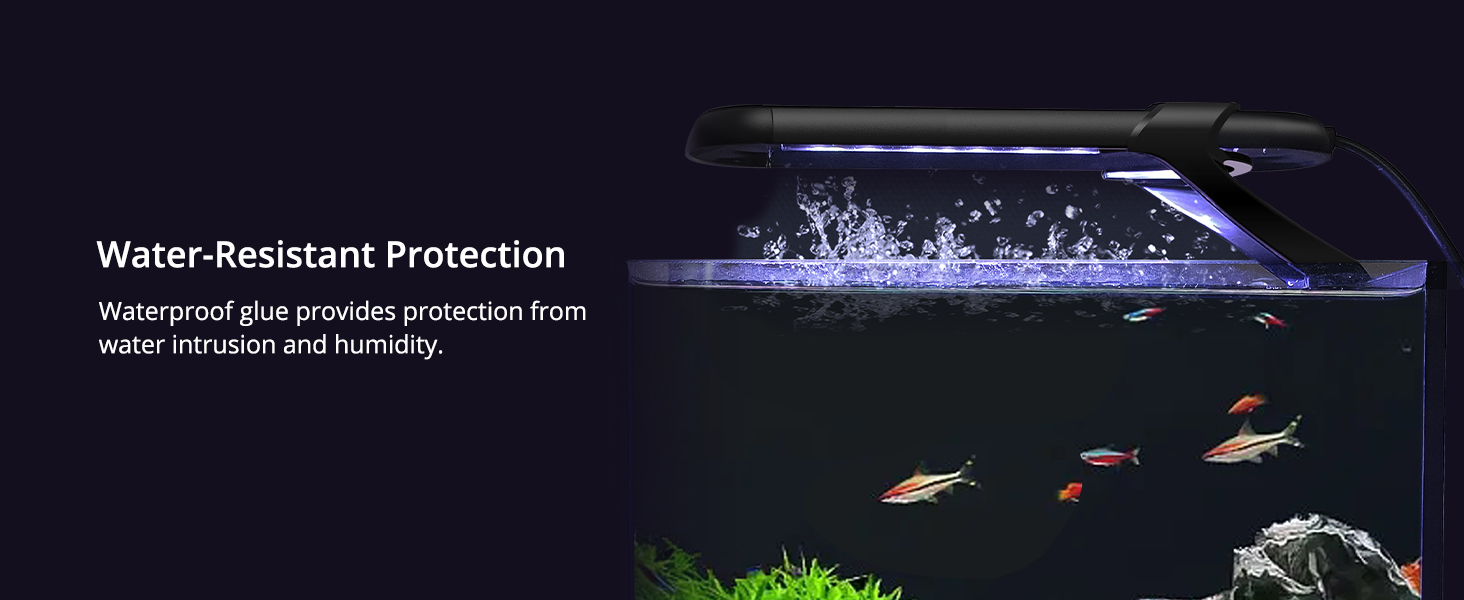 NICREW RGB+W Clip on Aquarium Light, LED Fish Tank Light, 14 Lighting Modes Intensity Adjustable ...