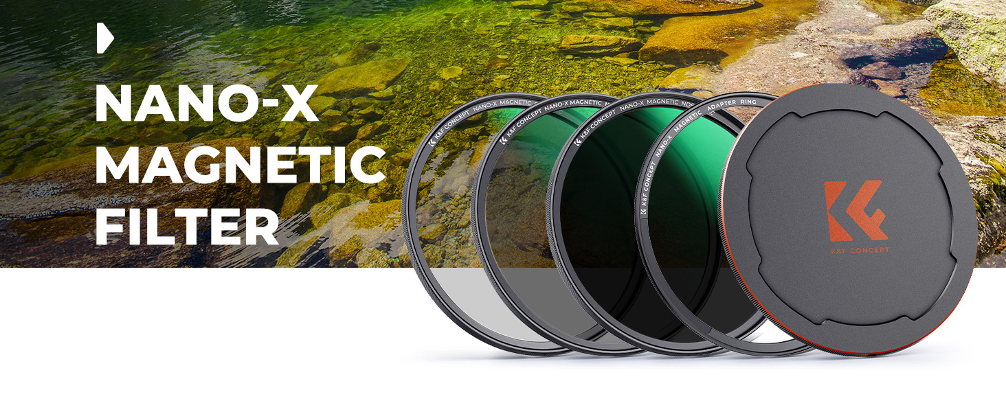 K&F CONCEPT 77mm 5-in-1 Magnetic Lens Filter Kit, Includes CPL+ ND8+ ND64+ Lens Cap+ Adapter ...