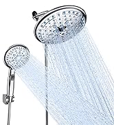 Veken 12 Inch High Pressure Rain Shower Head Combo with Extension Arm- Wide Rainfall Showerhead ...