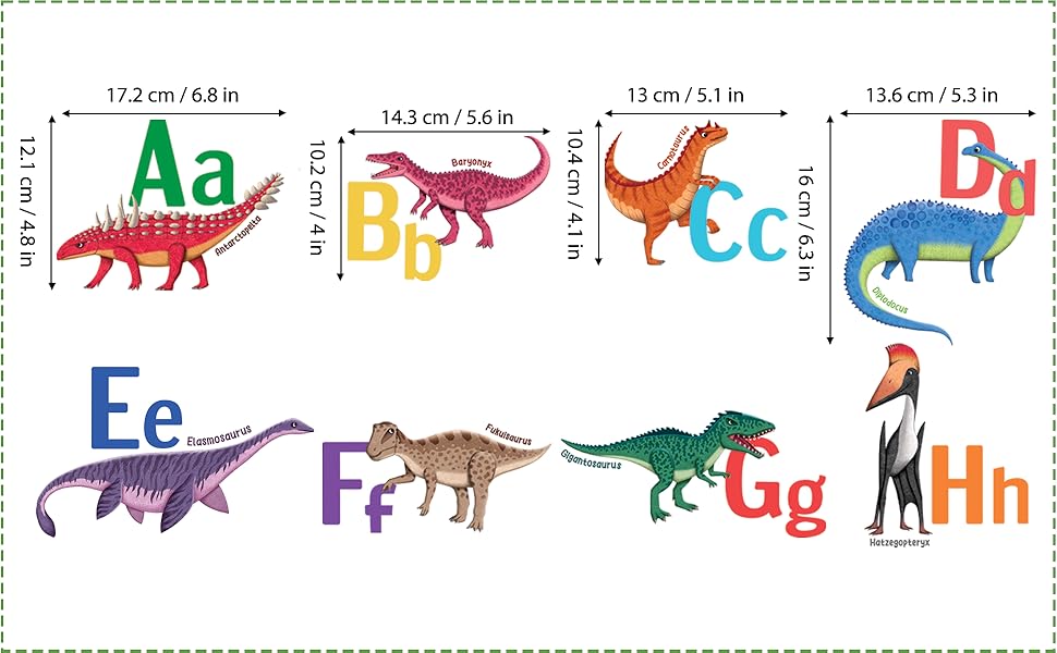 Amazon.com: DECOWALL DS9-8080 Learning Dinosaur Alphabet Colorful Wall ...