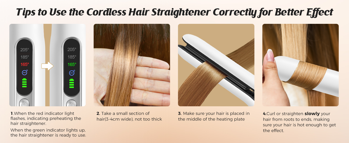 Amazon.com : Cordless Hair Straightener and Curler,SUNMAY Voga Plus Ionic Travel Portable Flat ...