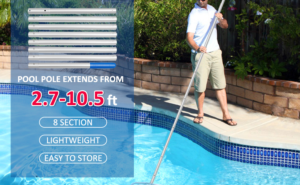 Amazon.com: Swimming Pool Brush with Pole - 17.5" Pool Wall Brush with ...