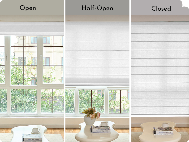 Amazon.com: Graywind Smart Roman Shades 60% Blackout Compatible with Alexa Google Rechargeable ...