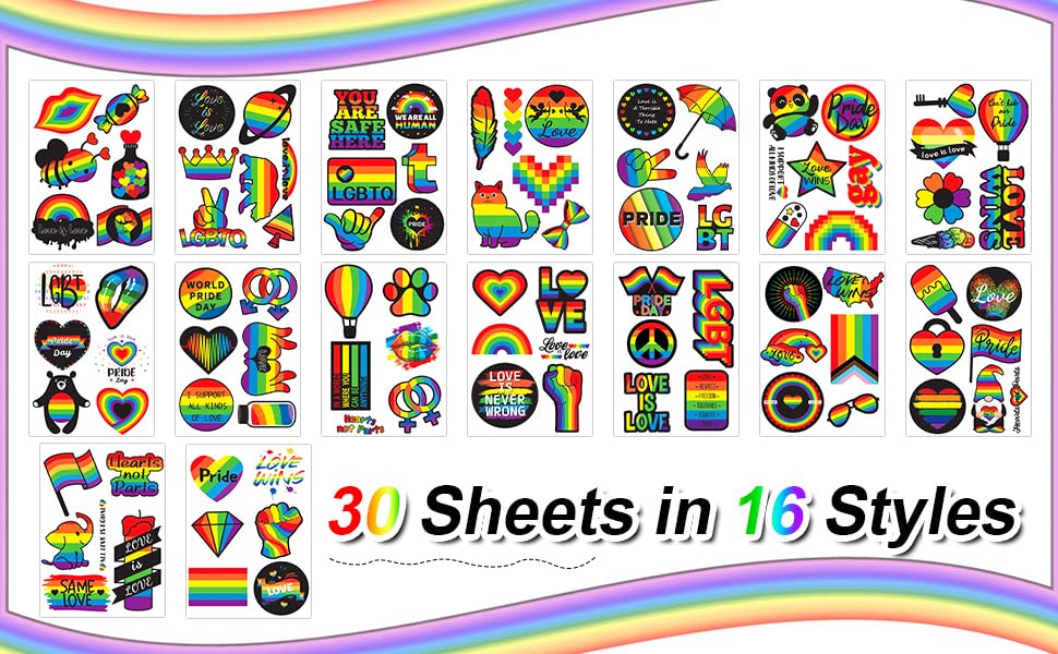 Amazon.com: MARFOREVER 200 Pcs LGBT Pride Stickers, LGBTQ+ Stickers Rainbow Sticker Bulk for ...