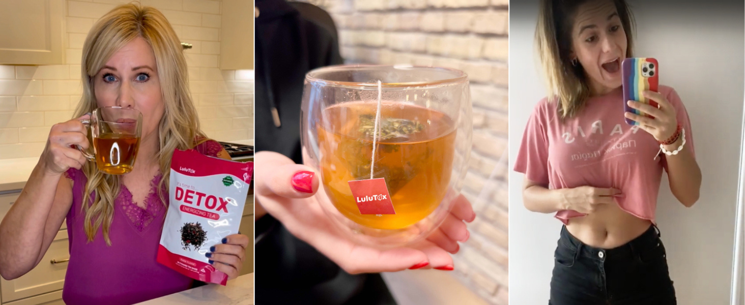 LULUTOX Original Detox Tea - Herbal Blend with Dandelion, Ginseng, and Ginger - Supports A ...