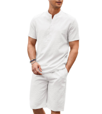 COOFANDY Men's Cotton Linen Henley Shirt Short Sleeve Hippie Casual Beach T-Shirts with Pocket ...