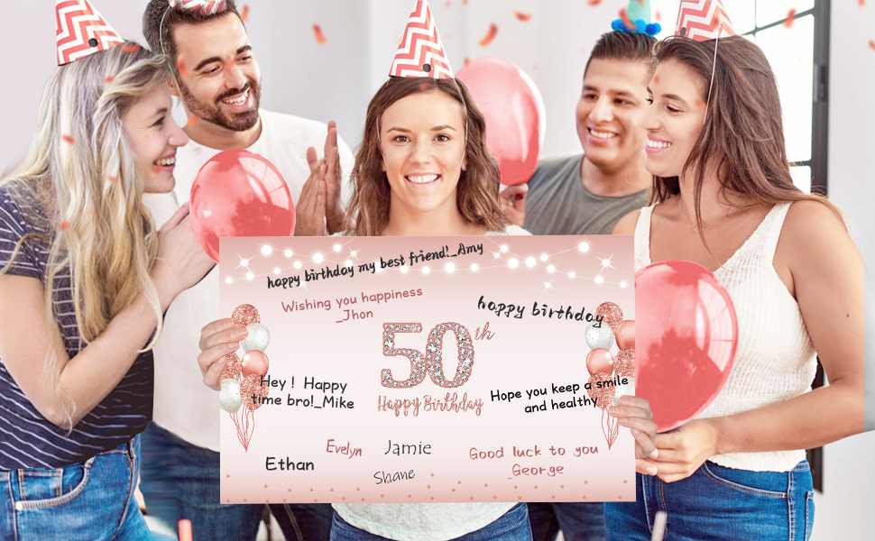Amazon.com : Yatufom Large 50th Birthday Card with Envelope, Happy 50th Birthday Decorations for ...