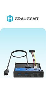 Amazon.co.jp: GRAUGEAR 20Gbps USB 3.2 Gen 2x2 USB-Cフロントパネルアダプター、マザーボードヘッダー延長ケーブル、USB-Cメスから20ピン ...