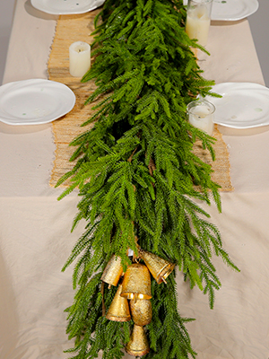 WBHome 6ft Pre-lit Real Touch Norfolk Pine Prelit Christmas Garland, Winter Greenery Garland for ...