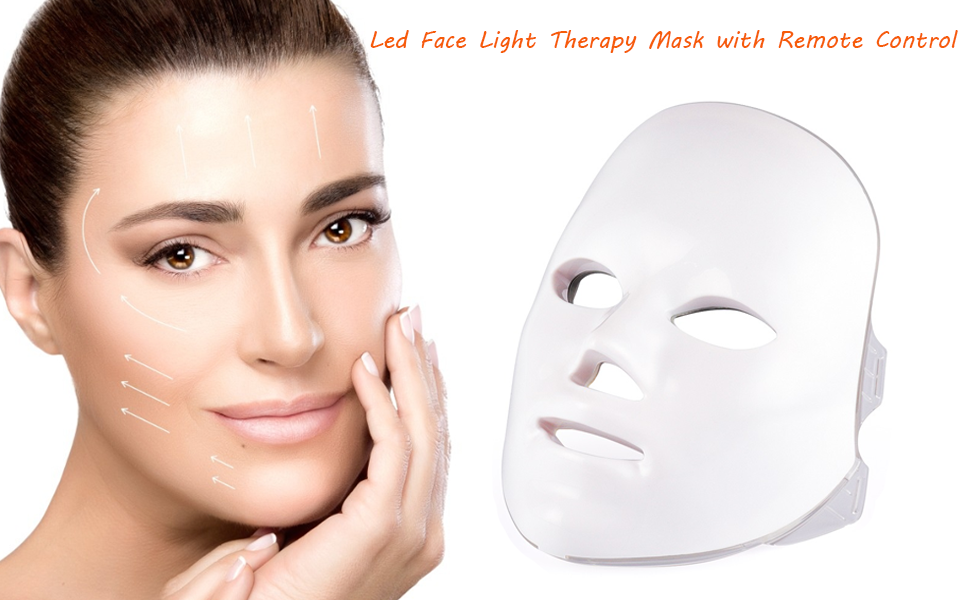 LED Facial Mask 7 Colors Photon LED Light Therapy Face Mask, Red Light Mask, Home Face Lifting ...