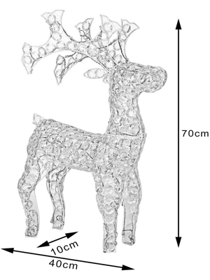 BAKAJI Renna Natalizia Luminosa 3D in Perline Cristalli Acrilici ...