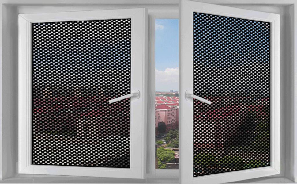 Amazon.com: XhuangTech One Way Privacy Window Film,Perforated Vinyl Window Film,Self Adhesive ...