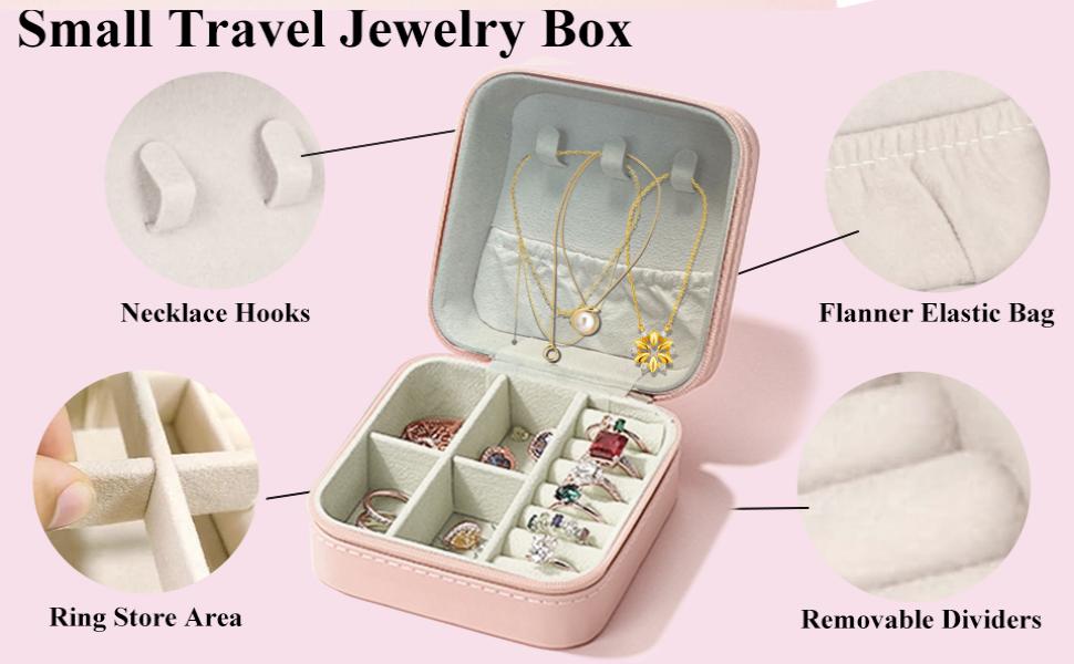 Amazon.com: DBL07CN Small Travel Jewelry Case - Initial Jewelry Box Jewelry Organizer Travel ...