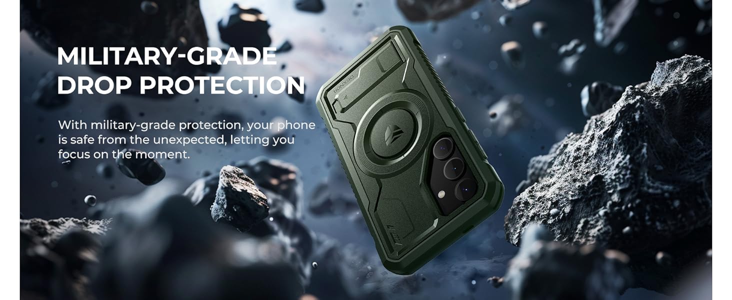 Amazon.com: Dexnor Magnetic Case for Samsung Galaxy S24 Case with Kickstand & 2 Front Frames ...