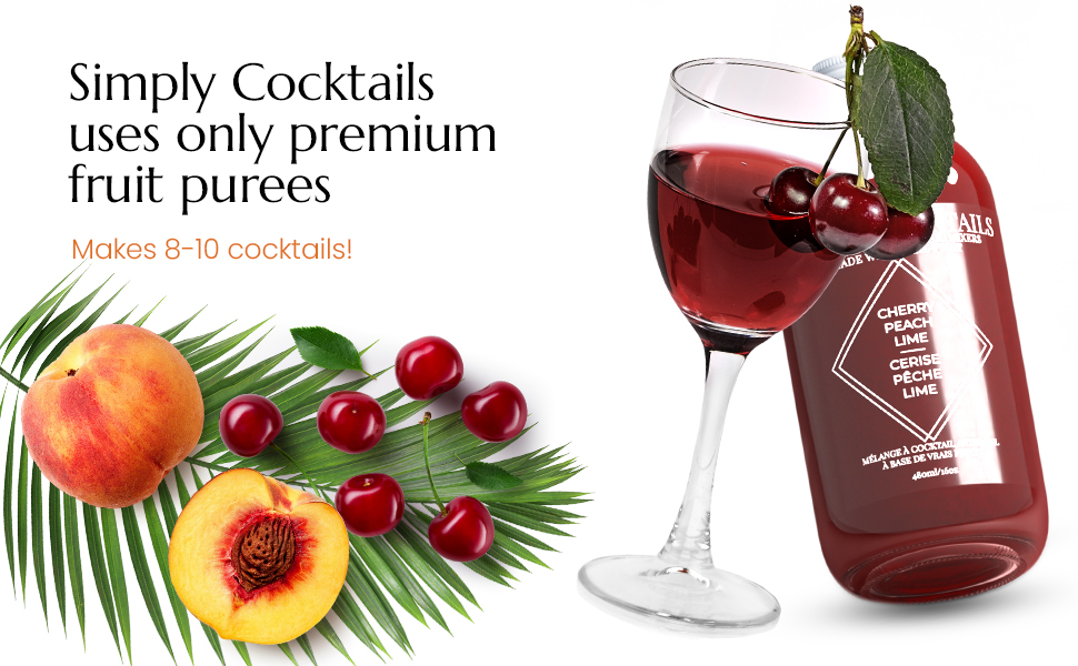 Amazon.com : Simply Cocktails Cherry Peach Lime Cocktail Mixer. Perfect for Craft Cocktails and ...