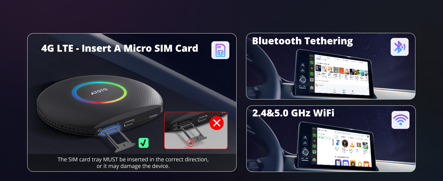 Amazon.com: ATOTOZONE CB6 CarPlay AI Box&Android AI Box, Wireless CarPlay/Android Auto Adapter ...