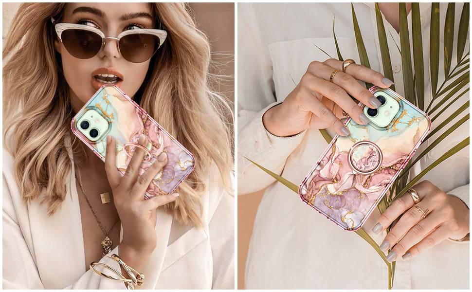 Amazon.com: Btscase for iPhone 12/iPhone 12 Pro Case 6.1 Inch,Built-in Screen Protector with 360 ...