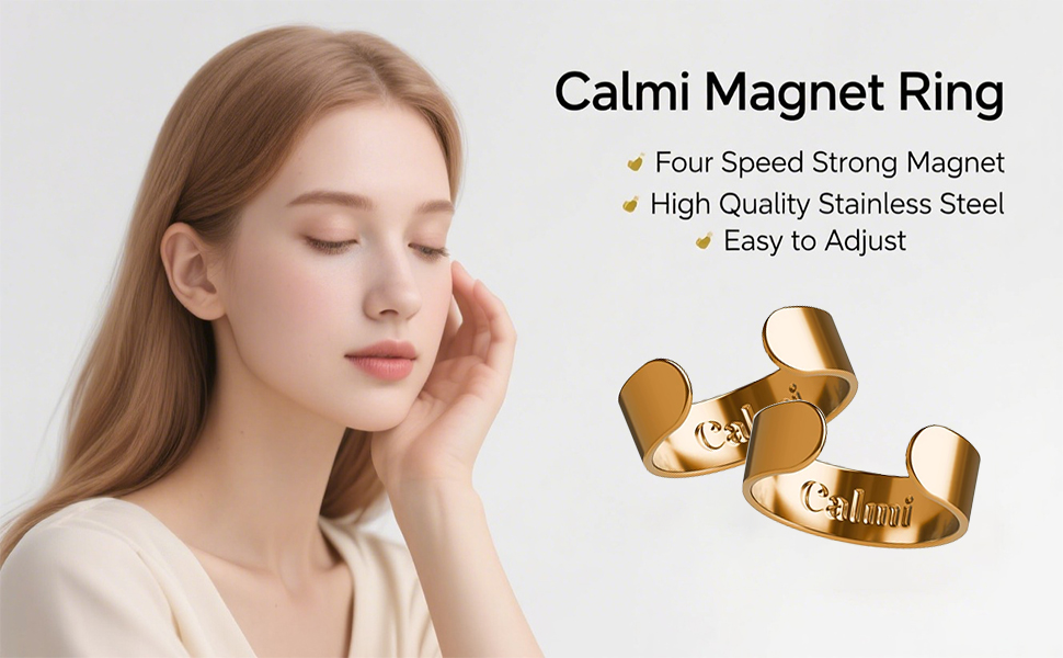 Amazon.com: Calmi Ring, Refined Magnetic Smart Ring, Stainless Steel Adjustable Calmi Rings ...
