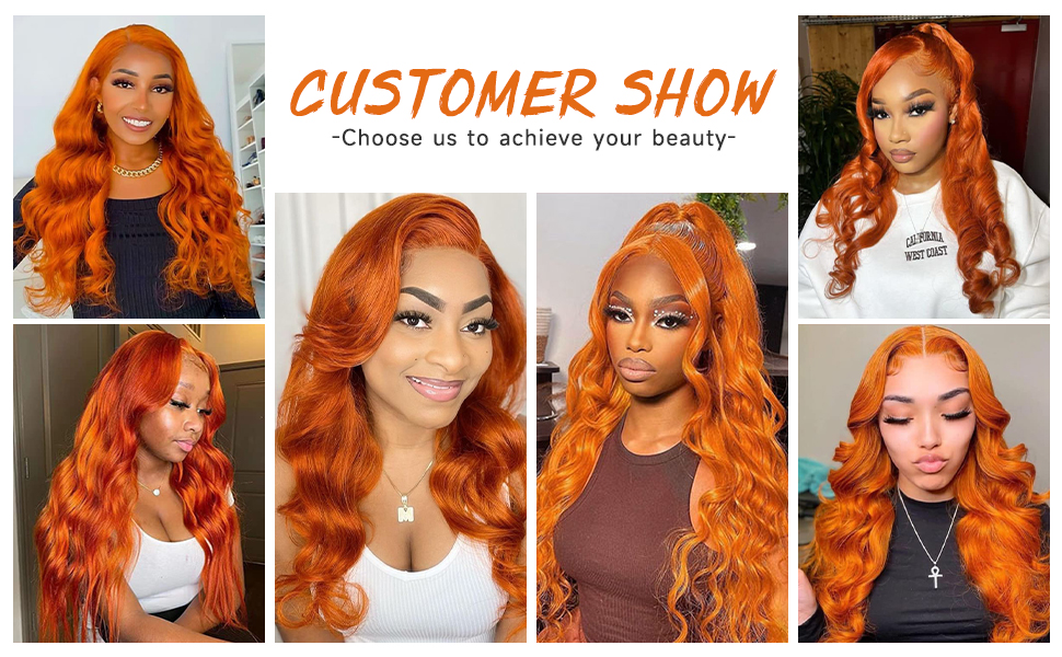 Amazon.com: Ginger Lace Front Wigs human hair - Ginger Orange Lace Front Wigs Human Hair 13x4 ...