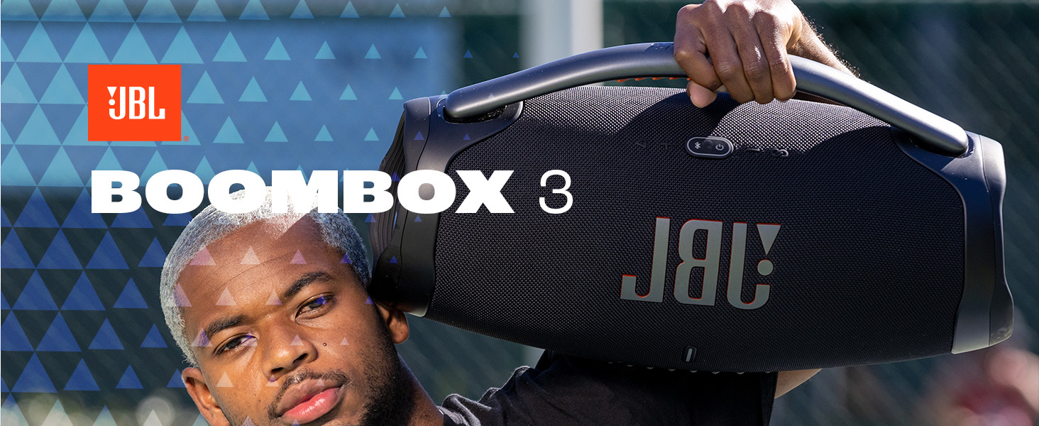 JBL Boombox 3 draadloze Bluetooth luidspreker in zwart ; Draagbare, waterdichte luidspreker met ...