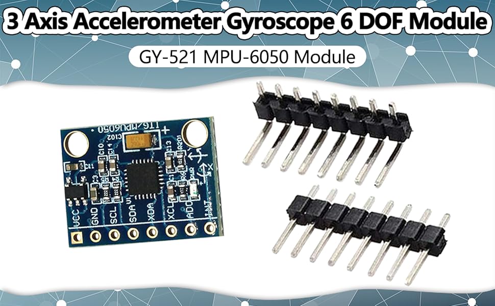 DIGISHUO 2Pcs GY-521 MPU-6050 MPU6050 3 Axis Accelerometer Gyroscope Module 6 DOF 6-axis ...