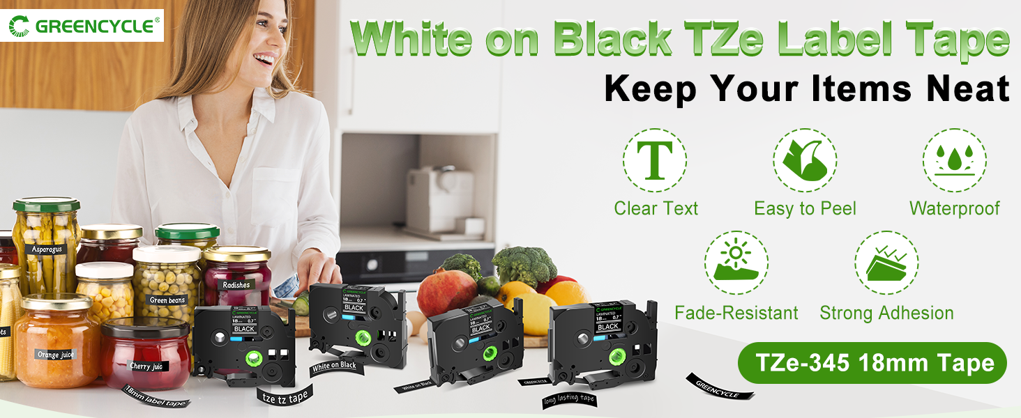 Amazon.com: GREENCYCLE 2 Pack Compatible for Ptouch Label Maker Tape ...