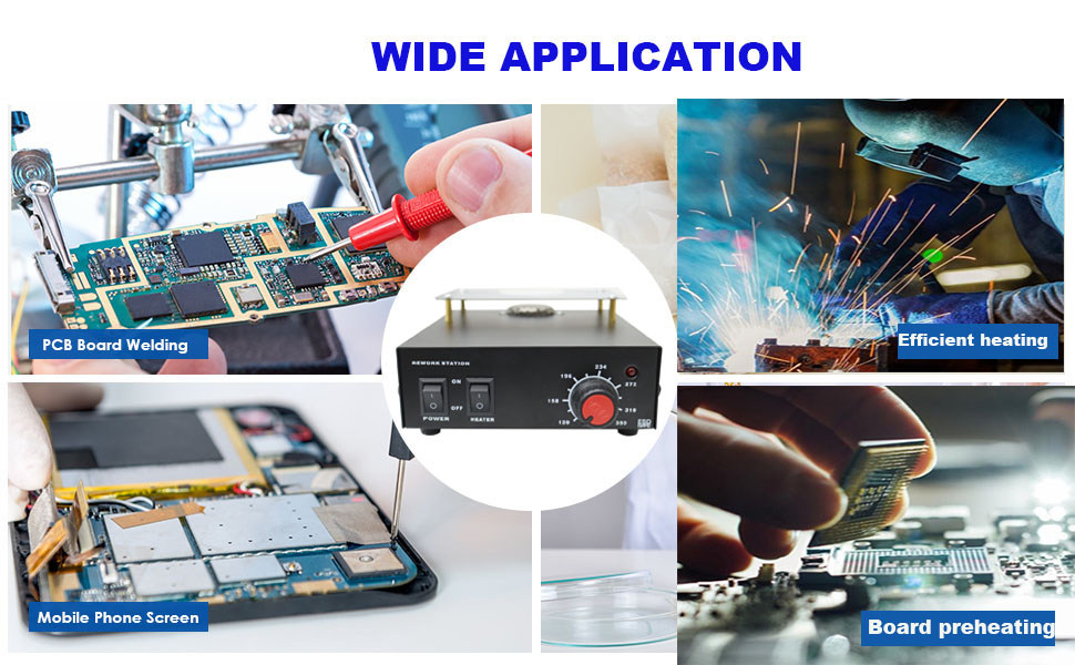 INTBUYING Preheater Machine Preheating Station 853B 220V AC 540W BGA Rework station Desoldering ...