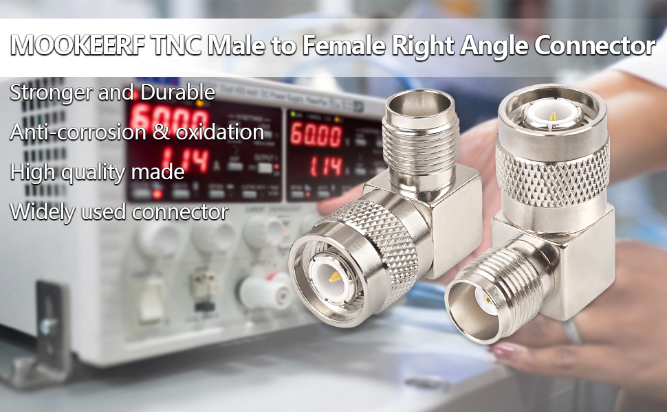 Amazon.com: MOOKEERF TNC Male to Female Right Angle RF Connector, 2 Pack 90 Degree TNC Coax ...