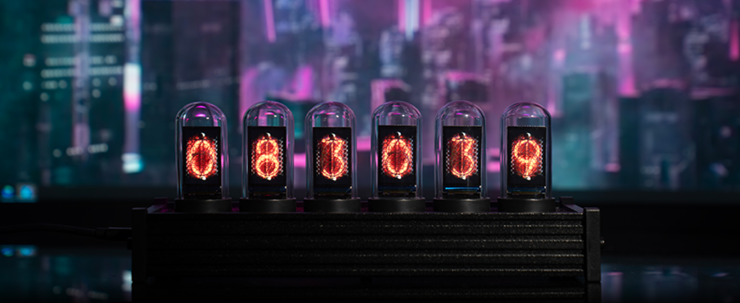 Amazon.com: XCOOL Nixie Tube Clock, Vacuum Tube Clock in Cyberpunk ...