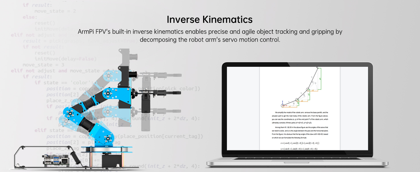 Amazon.com: HIWONDER ArmPi FPV Robot Arm Kit Raspberry Pi 6DOF AI ...