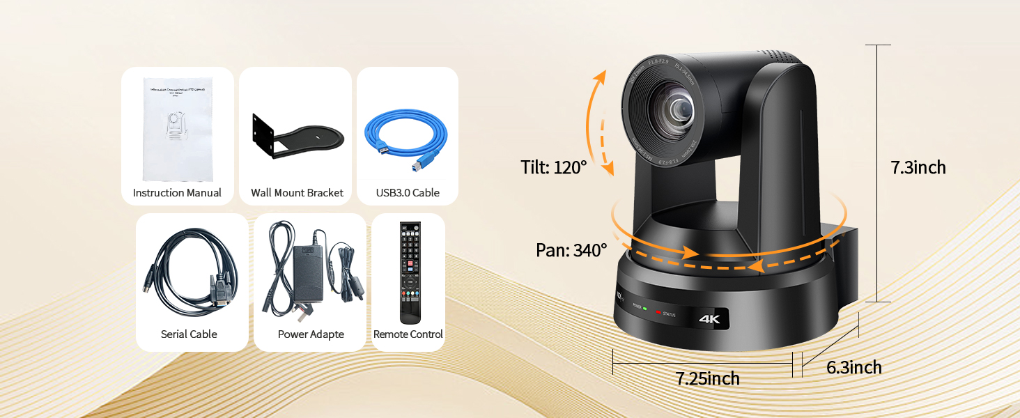 Amazon.com: PTZ Camera 4K,AI Auto Tracking USB3.0/3G-SDI/LAN HDMI PTZ Camera 20X Optical +16X ...