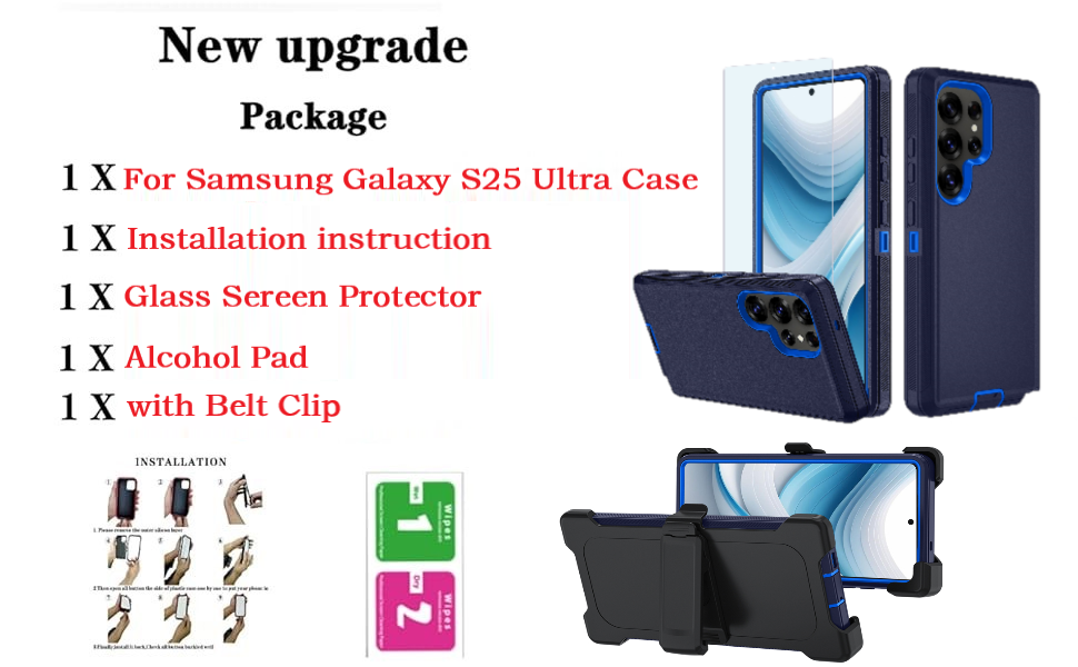 Amazon.com: for Samsung Galaxy S25 Ultra case, S25 Ultra Heavy Duty case,with A Tempered Glass ...