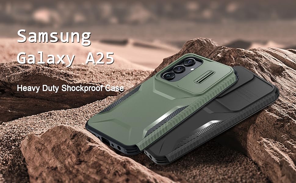 Amazon.com: LATVIN for Samsung Galaxy A25 5G Case with 1 Screen Protector, Built-in Slide Camera ...