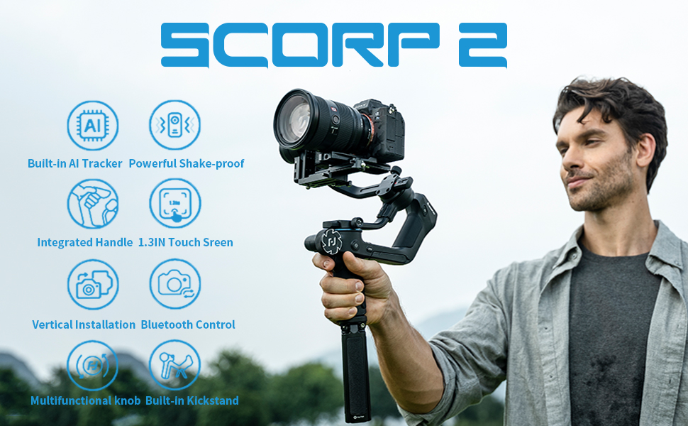 FeiyuTech Official SCORP 2 Gimbal Stabilizer for Camera,3-Axis Gimbal ...