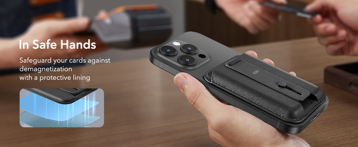 Amazon.com: ESR for MagSafe Wallet, iPhone Wallet with 5-Card Holder, Secure-Grip Finger Loop ...