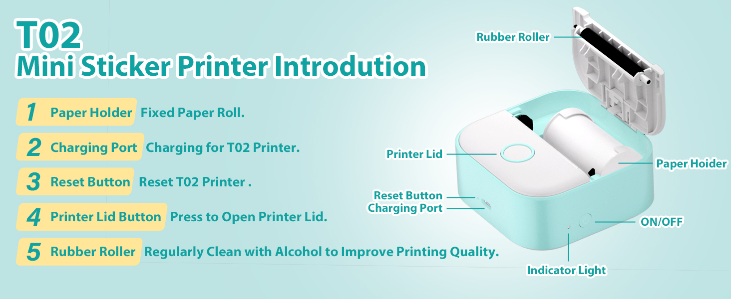 Amazon.com: Phomemo Sticker Printer- Print Pods Mini Printer, Thermal Sticker Machine T02 ...